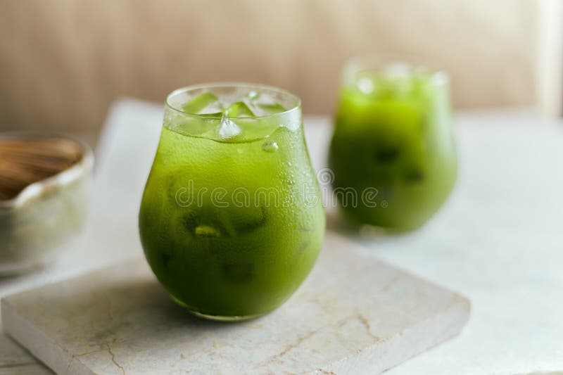 Iced pure matcha green tea stock photo. Image of nutrition - 366975342