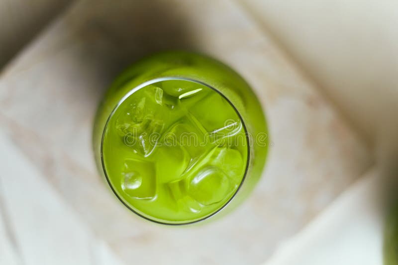 Iced pure matcha green tea stock image. Image of oriental - 366975395