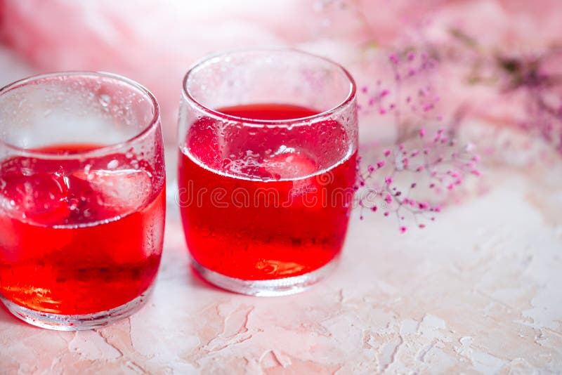 Iced Red Juice, in a Glass. Fresh Cold Drink. Stock Photo - Image of ...