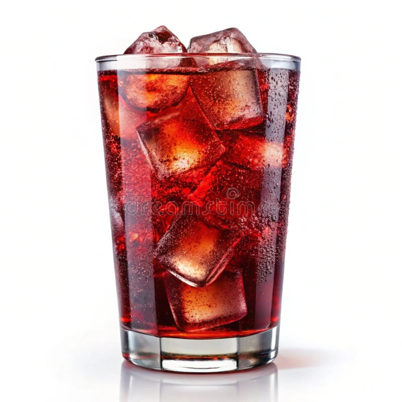 Iced red soda glass stock illustration. Illustration of decorative ...