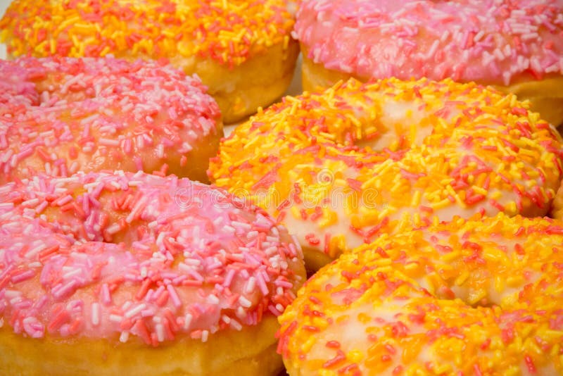 Iced Ring Donuts stock photo. Image of snack, white - 227347308