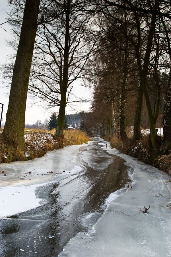 Iced River Bridge on the Polar Circle Stock Photo - Image of travel ...