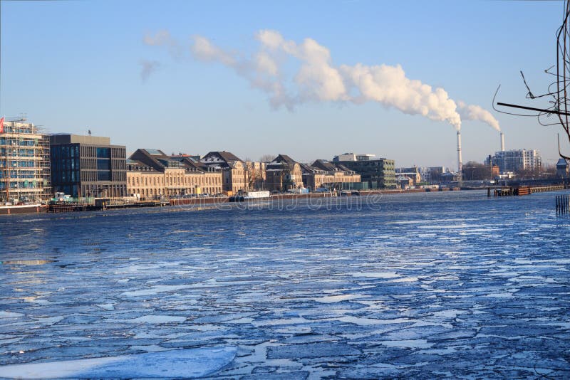 Iced River Bridge on the Polar Circle Stock Photo - Image of travel ...