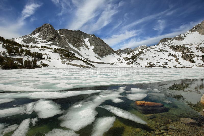 Iced Ruby lake, California stock photo. Image of flats - 76295164