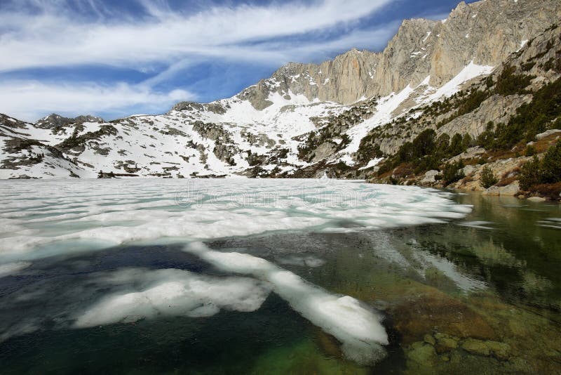 Iced Ruby lake, California stock image. Image of lakes - 76338707