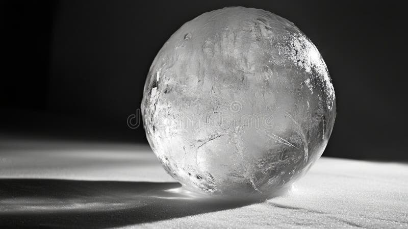 Iced Sphere Cracking, Texture As Shape and Shadow . Stock Illustration ...