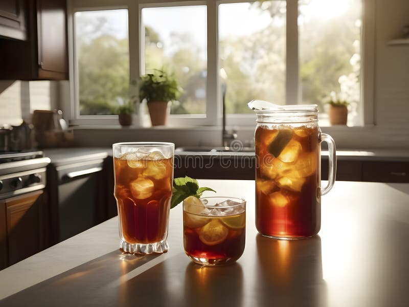 Iced Tea Basking in the Warm Afternoon Sunlight Stock Photo - Image of ...