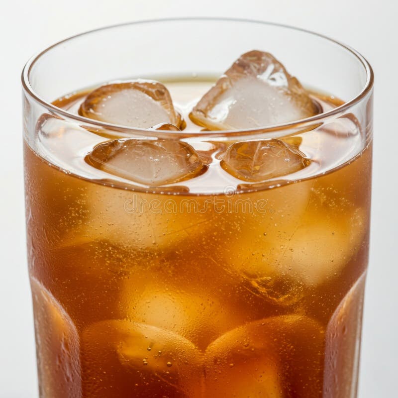 Iced Tea in a Clear Glass with Ice Cubes Stock Illustration ...
