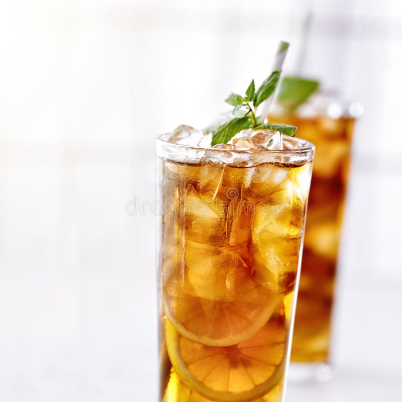 Iced Tea stock image. Image of lime, mint, glass, sliced - 15297243