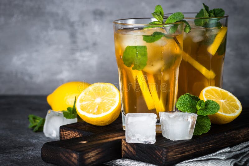 Iced Tea. Cold Summer Drink. Stock Image - Image of lime, herb: 113633011