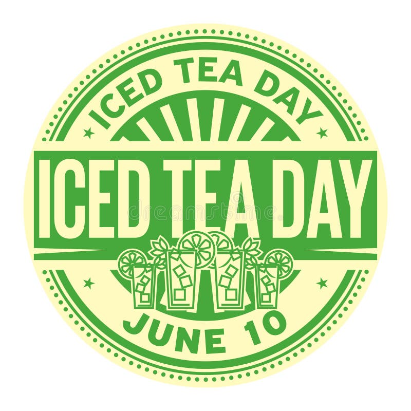 Iced Tea Day stamp stock vector. Illustration of icon - 112170888
