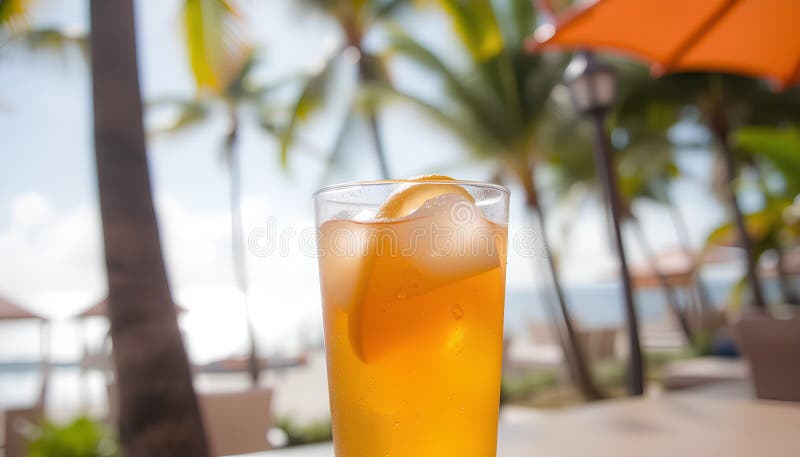 Iced Tea in a Glass with Condensation, Lemon Garnish, and Sunlit ...
