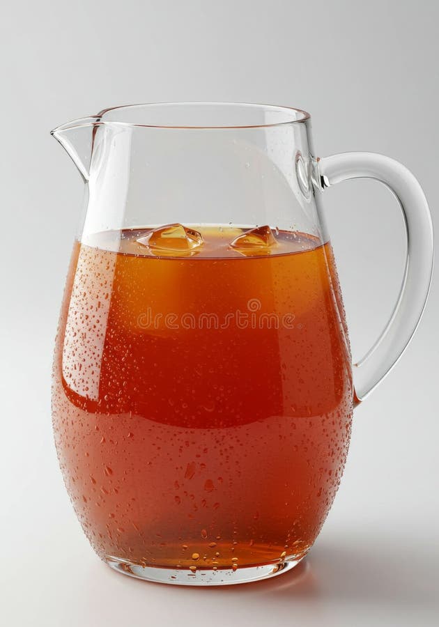 Iced Tea in Glass Pitcher with Condensation Stock Image - Image of ...