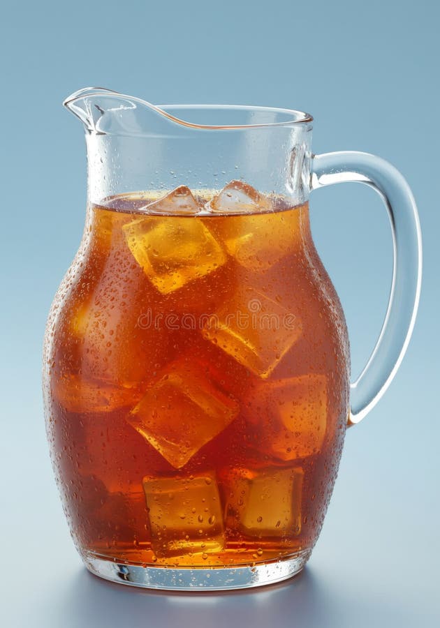 Iced Tea in Glass Pitcher with Ice Cubes Stock Illustration ...