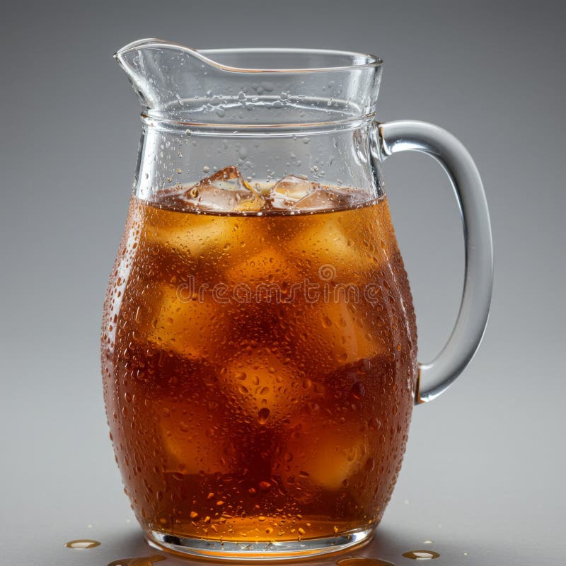 Iced Tea in Glass Pitcher with Ice Cubes Stock Illustration ...