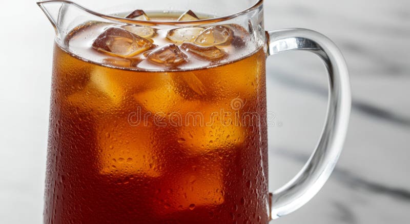 Iced Tea in Glass Pitcher with Ice Cubes Stock Illustration ...