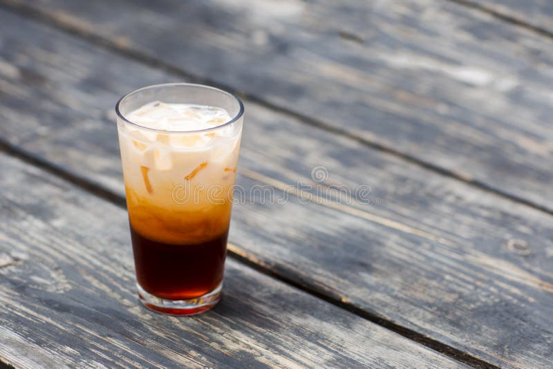 Iced Tea with Ice Cream in a Glass Cup. Stock Photo - Image of liquid ...