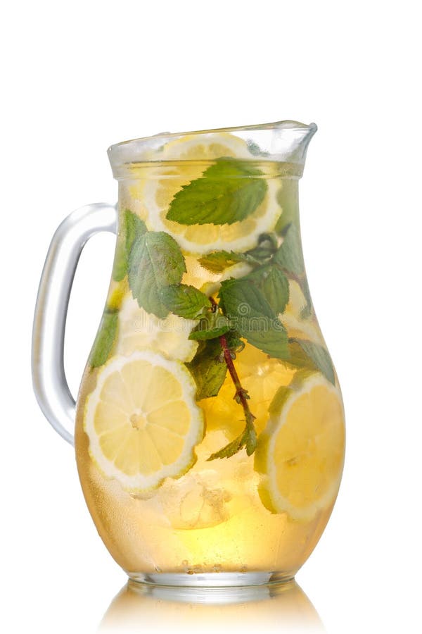 Iced tea in a jug stock photo. Image of isolated, glass - 55803724