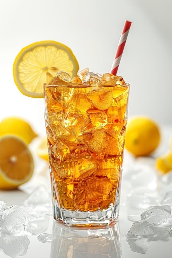 Iced Tea with Lemon in a Glass, Summer Refreshment Concept. Stock Image ...