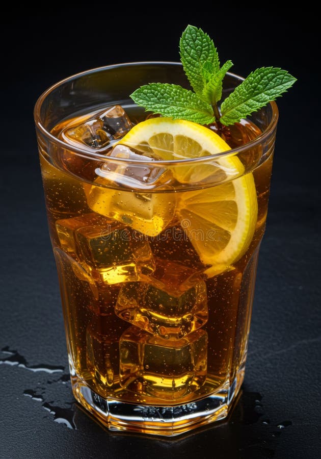 Iced Tea with Lemon and Mint in Glass Stock Image - Image of homemade, dietary: 382668197