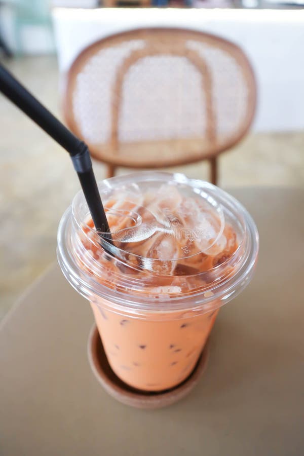 Iced Tea ,milk Tea or Thai Tea Stock Photo - Image of pack, plastic ...