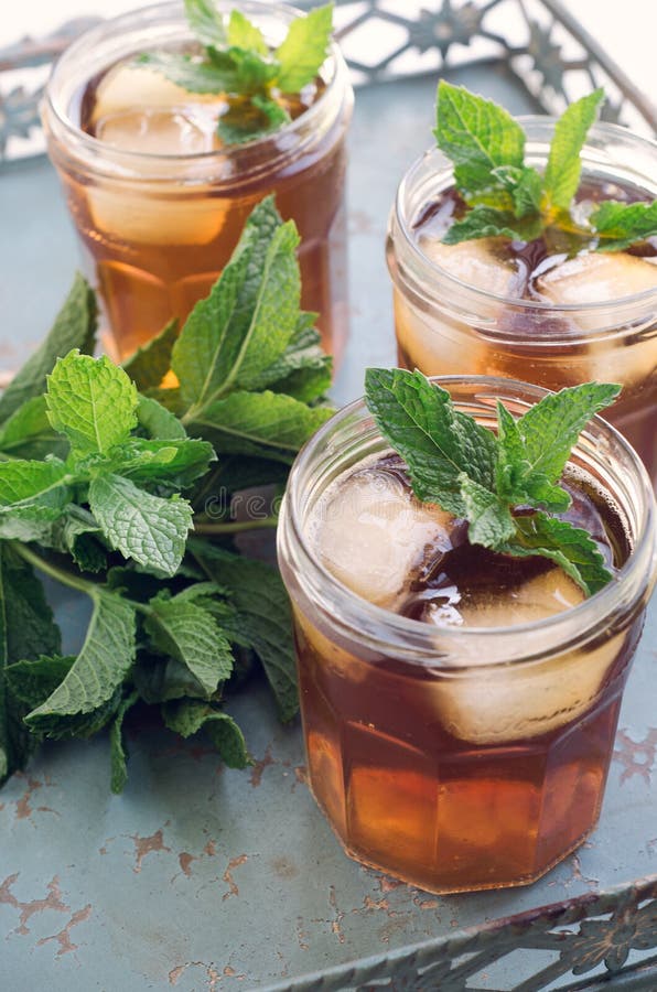 Iced Tea with Mint stock image. Image of nicolerae, refreshment - 43245573