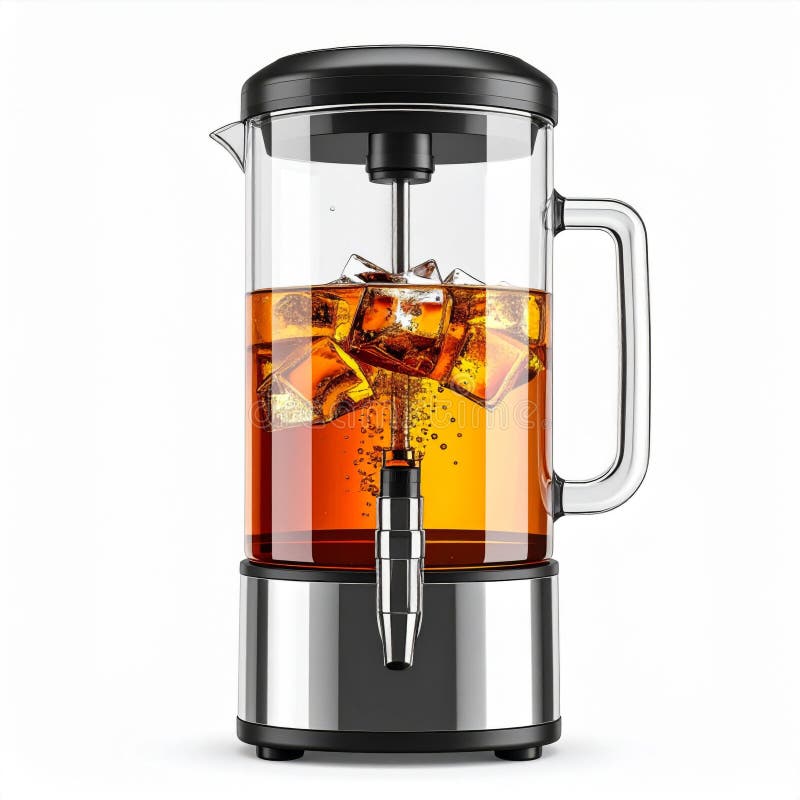 Iced Tea Mixing in Glass Pitcher with Stainless Steel Base Stock ...