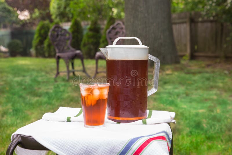 Iced Tea Outside stock photo. Image of table, sweet, backyard - 97292652