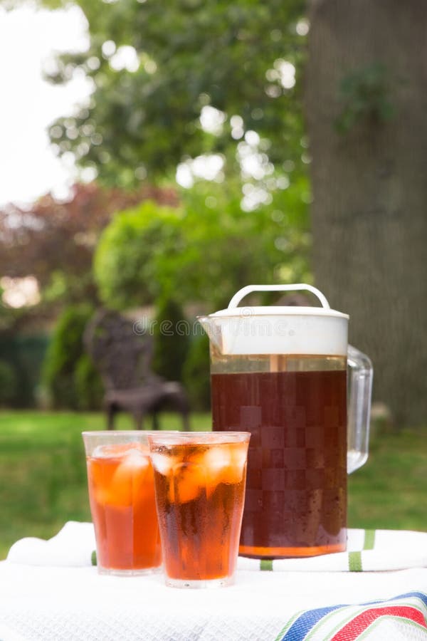 Iced Tea stock image. Image of picnic, glass, nature - 97292325