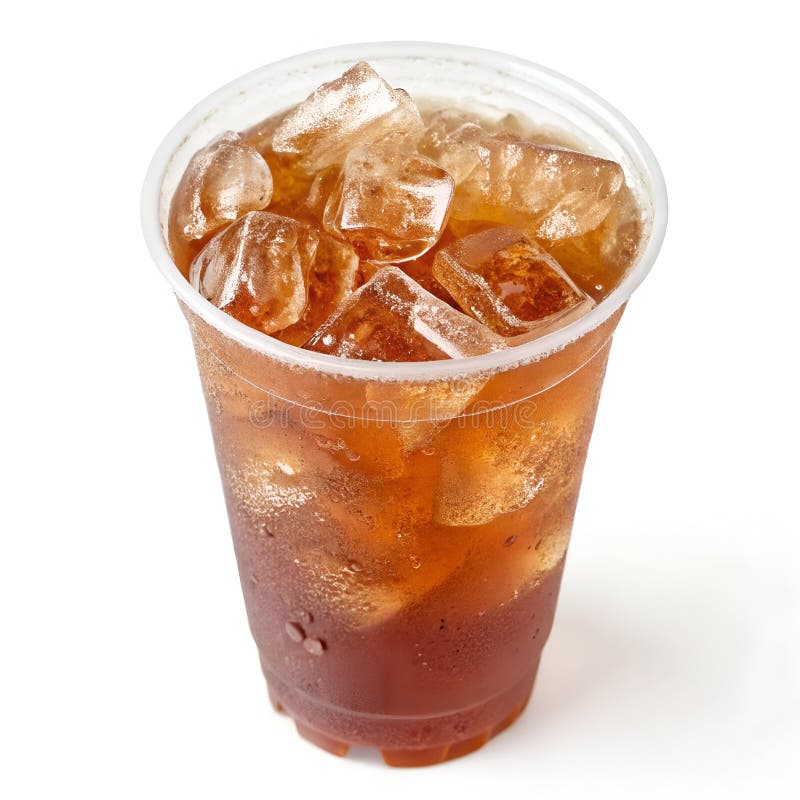 Iced Tea in Plastic Cup Isolated on White Background Stock Illustration ...