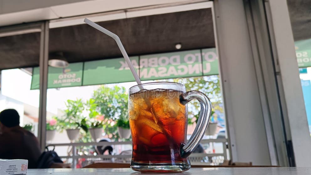 Iced Tea on a Restaurant Table Stock Image - Image of horizontal ...