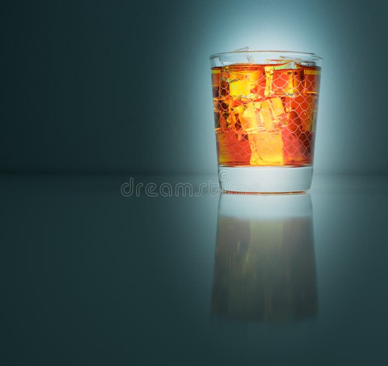 Iced Tea Served in a Glass Isolated on Dark Background Stock Image ...