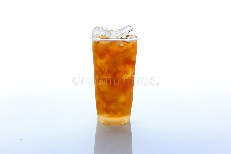 Iced Tea Served on Plastic Cup Stock Image - Image of citrus, freshness ...