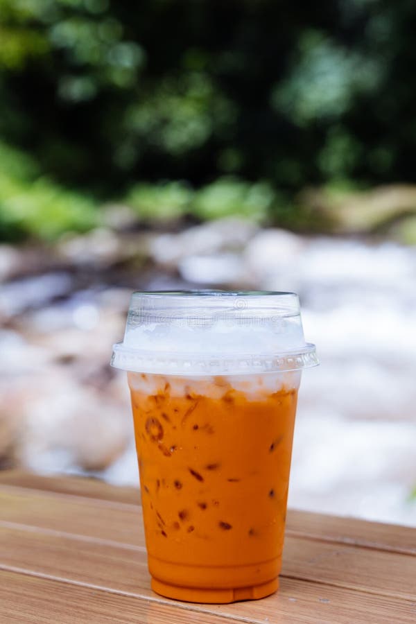Iced Thai tea with milk stock photo. Image of milk, iced - 333510502