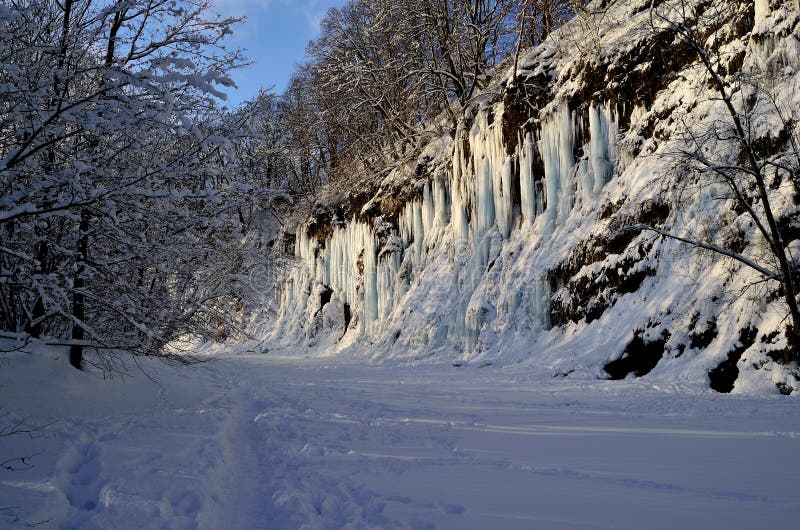 Icefall stock image. Image of concrete, river, drops - 90487957