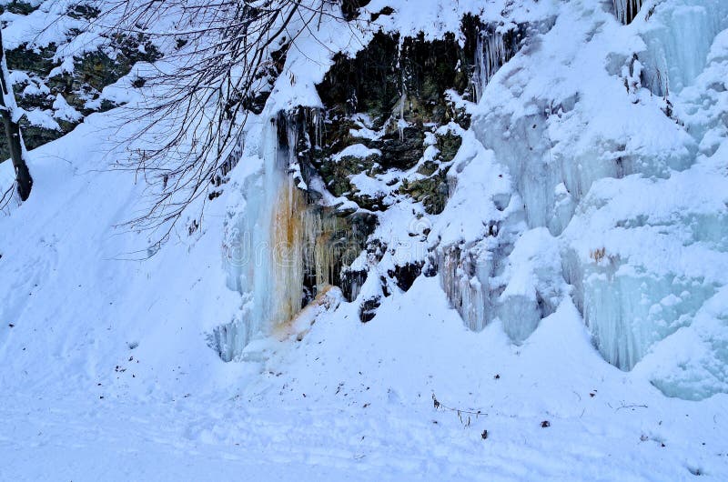 Icefall stock photo. Image of river, water, cascade, concrete - 90488552