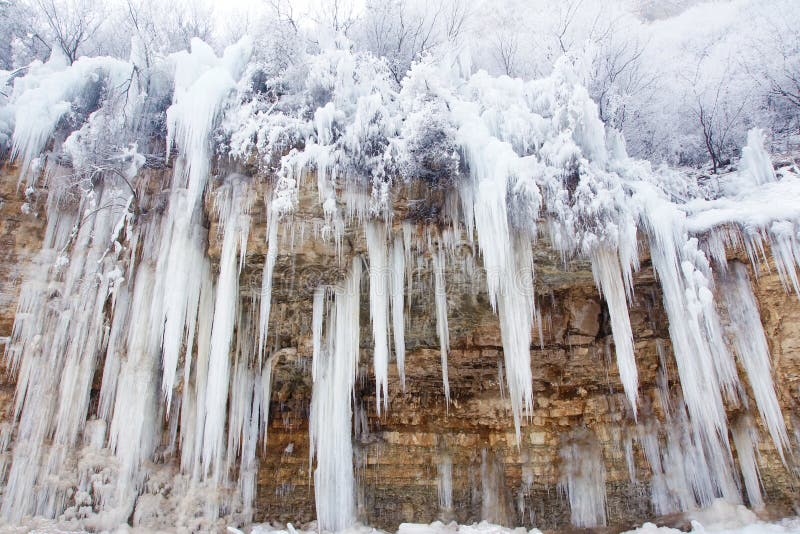 Icefall stock image. Image of wintertide, snow, chute - 64266653