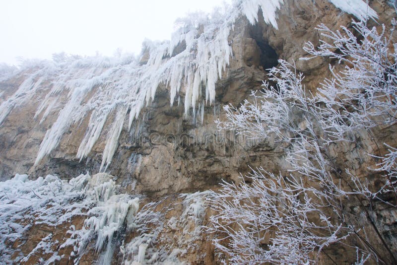 Icefall stock image. Image of wintertide, snow, chute - 64266653