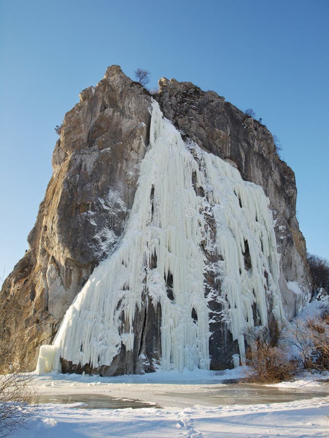 Icefall in Mount Przewalski Stock Image - Image of region, mountain ...