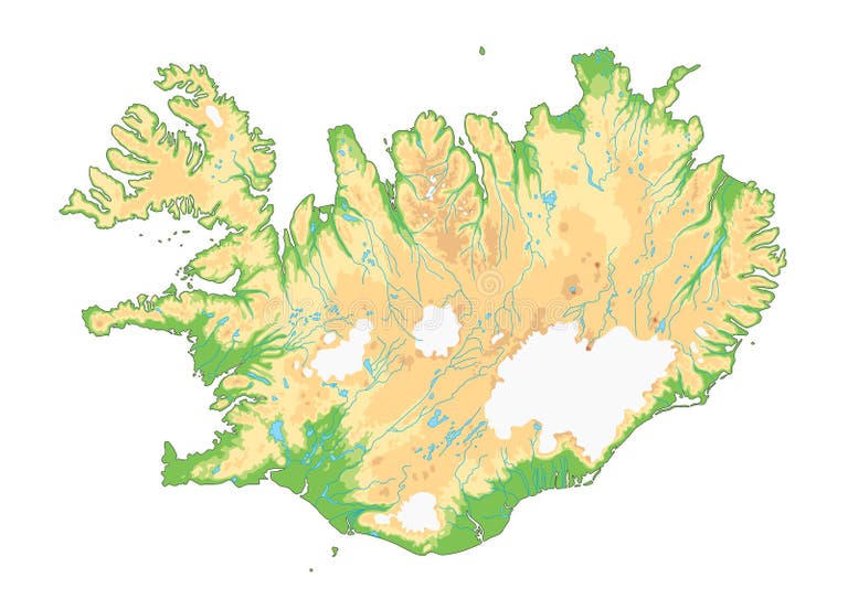 Detailed Iceland Physical Map Stock Illustrations – 138 Detailed ...