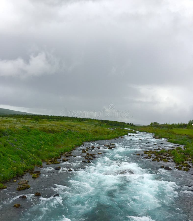 Iceland blue river stock photo. Image of blue, iceland - 96472708