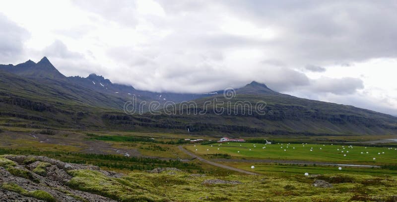 Iceland Cliffs Mountains Cloud Sky Rain Landsape Stock Image - Image of ...