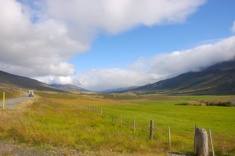 Iceland countryside. stock photo. Image of river, land - 13299314