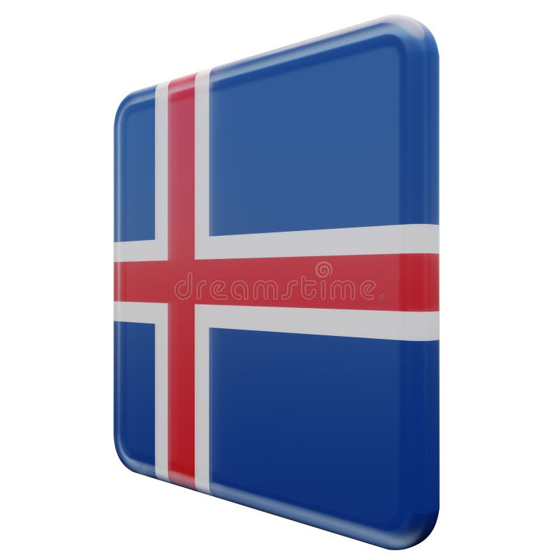 Iceland 3D flag stock illustration. Illustration of emblem - 254991659