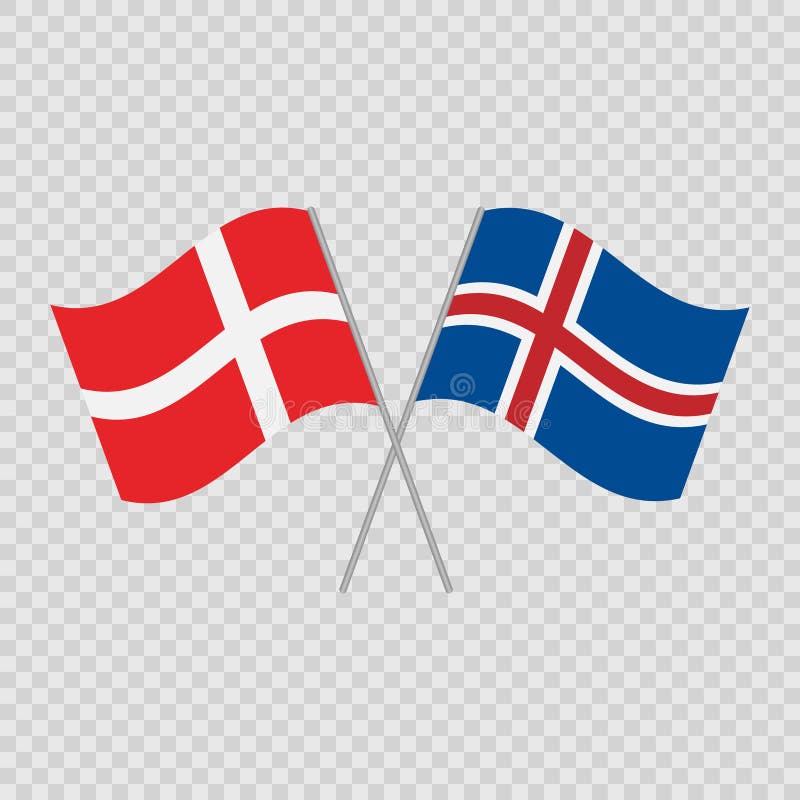 Iceland and Denmark Flags. Vector Illustration Stock Vector ...