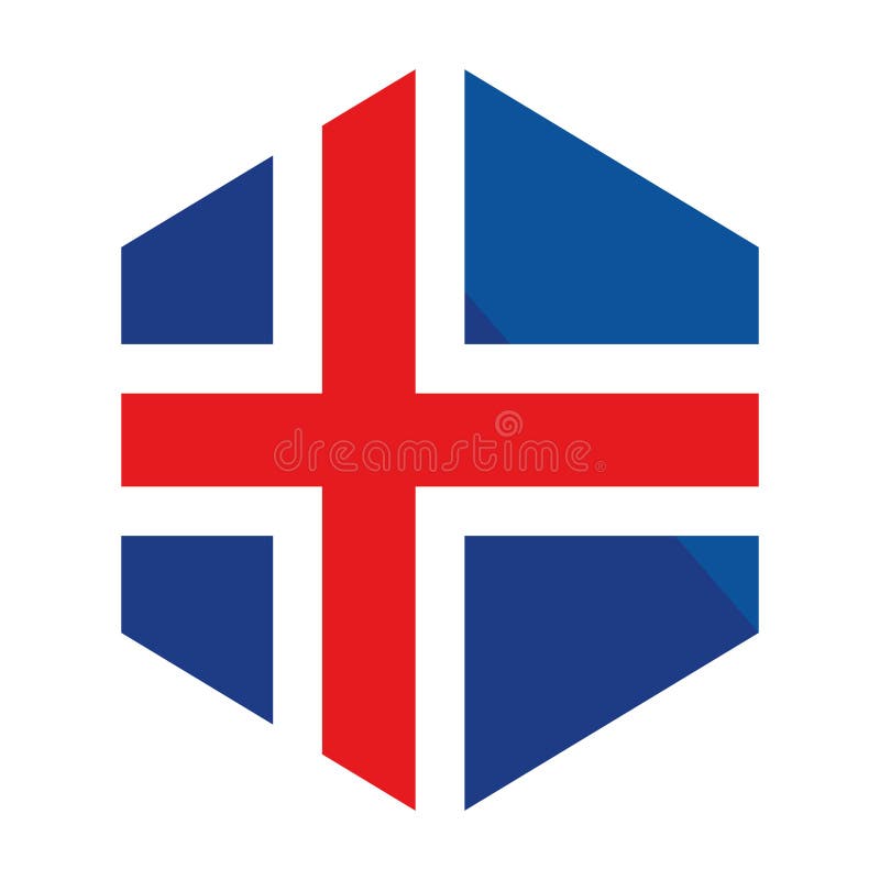 Iceland Flag in Hexagon Shape Stock Vector - Illustration of ...