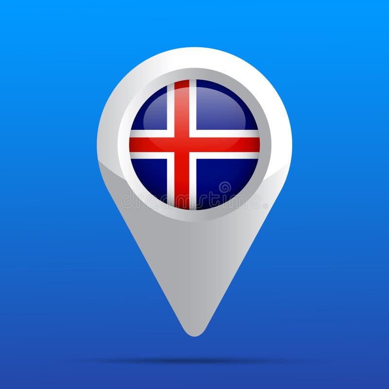 Iceland Flag Map Icon. Glossy Icon Stock Vector - Illustration of world ...