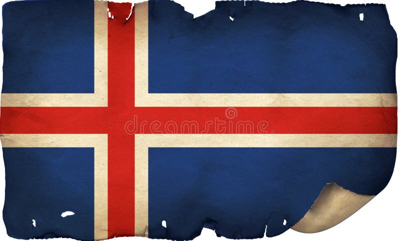 Iceland Flag on Old Paper stock photo. Image of independence - 166823770