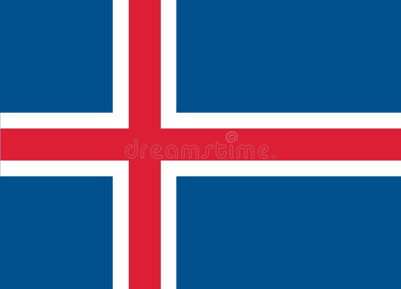 Iceland Flag - Original Colors and Proportions. Vector Illustration EPS ...