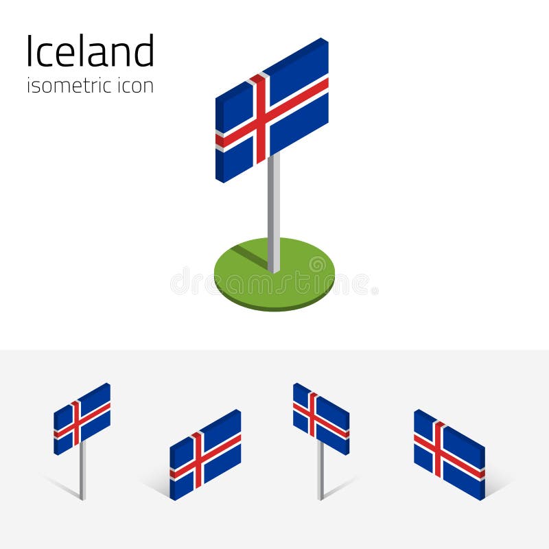 Iceland Flag, Vector Set of 3D Isometric Icons Stock Vector ...